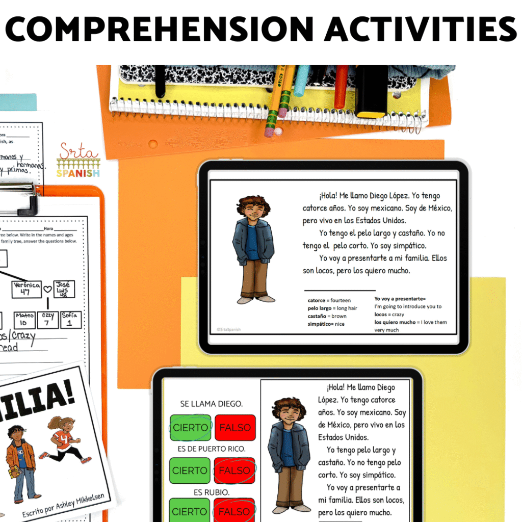 La Familia Spanish Family Tree Vocabulary Activity Reading ...