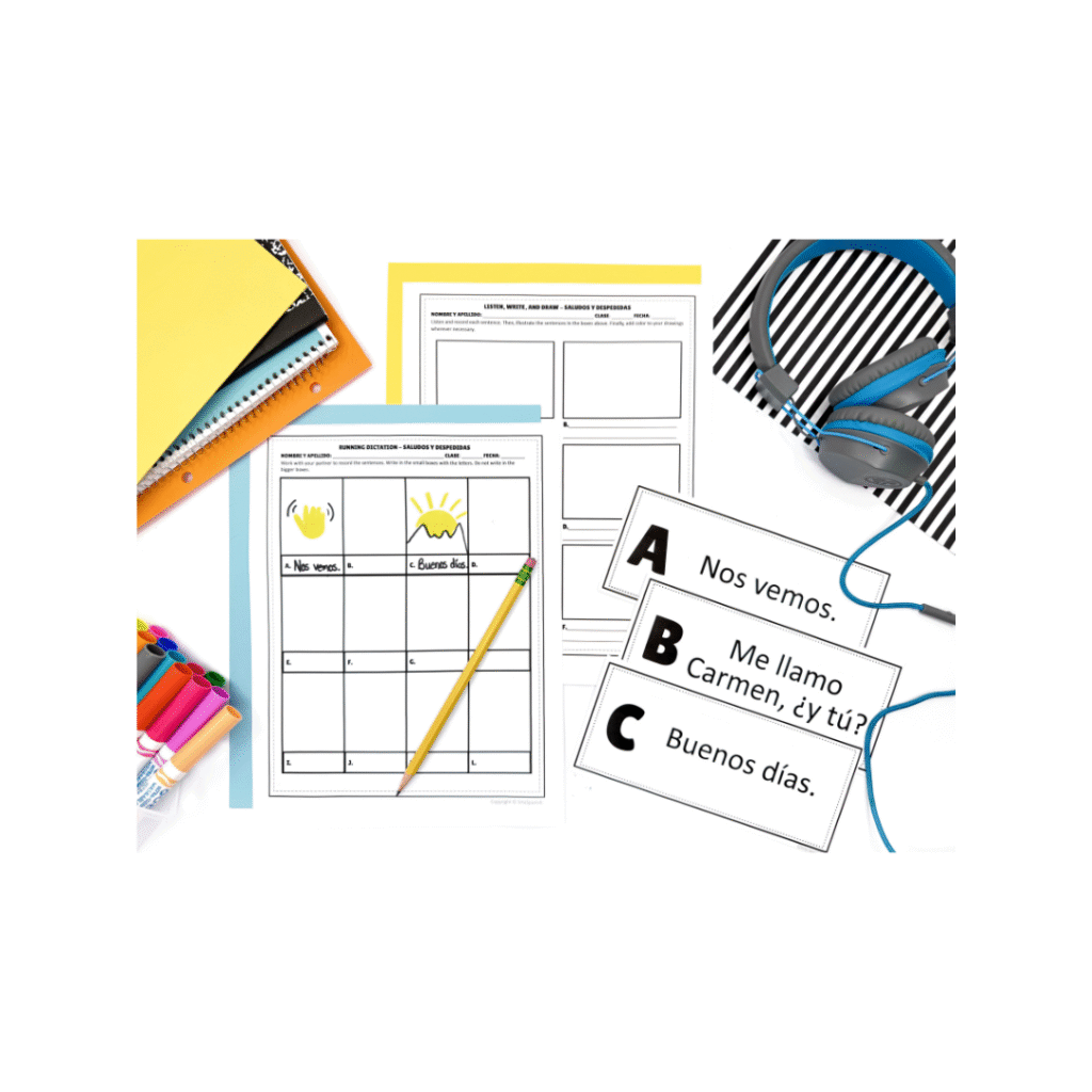 Saludos y Despedidas Spanish Worksheets Greetings Vocabulary Spanish 1 ...