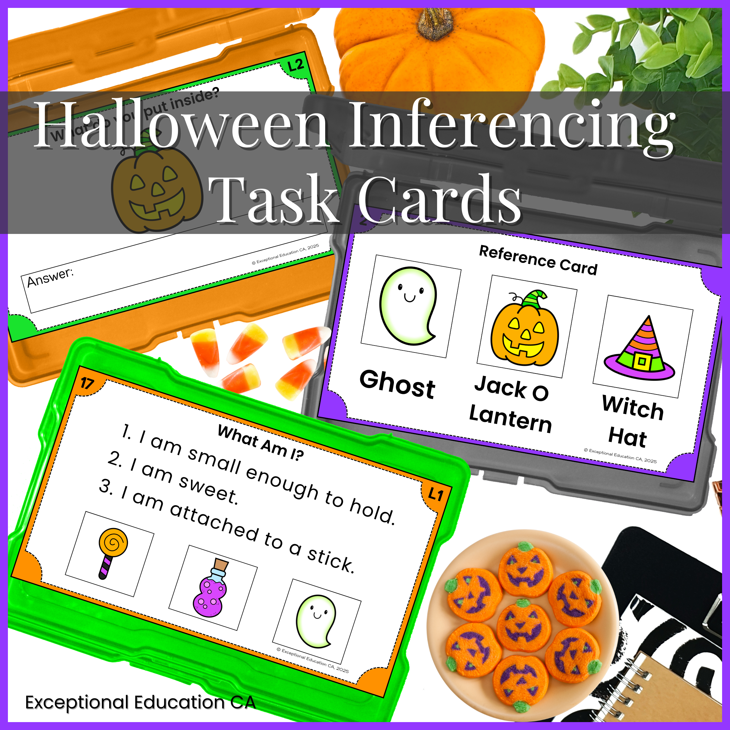 Halloween reading wh questions inference task cards | 1st 2nd grade ...