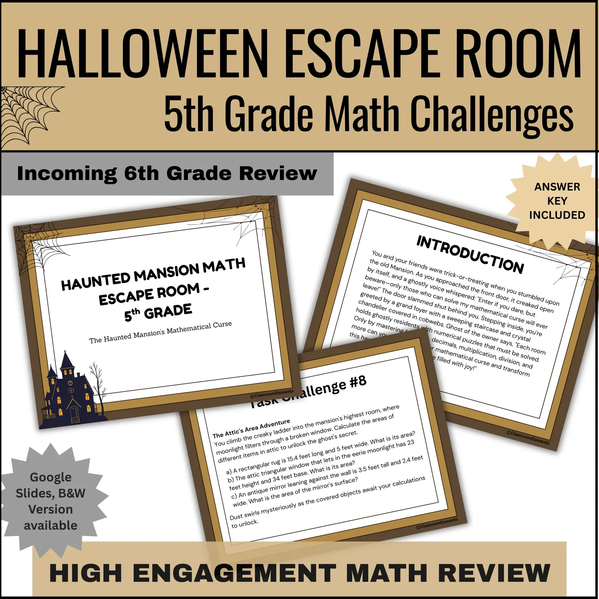5th Grade Math Halloween Escape Room | Incoming 6th Grade Back to ...
