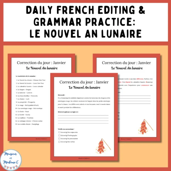 Daily French Editing & Grammar Practice: Le Nouvel An lunaire ...