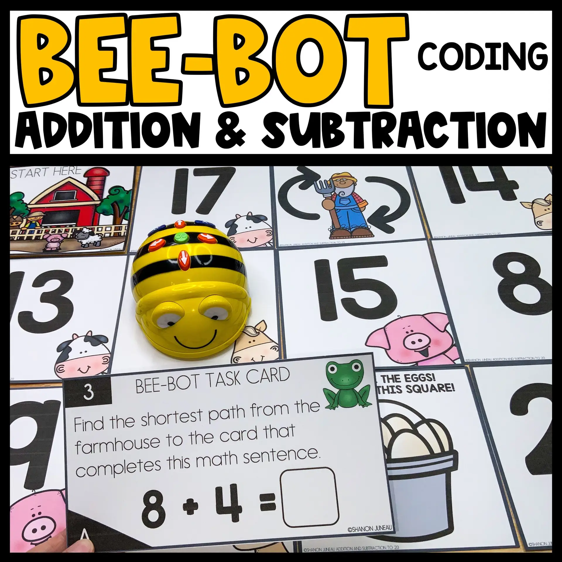 1st Grade Addition & Subtraction within 20 Bee Bot Printable Mat ...