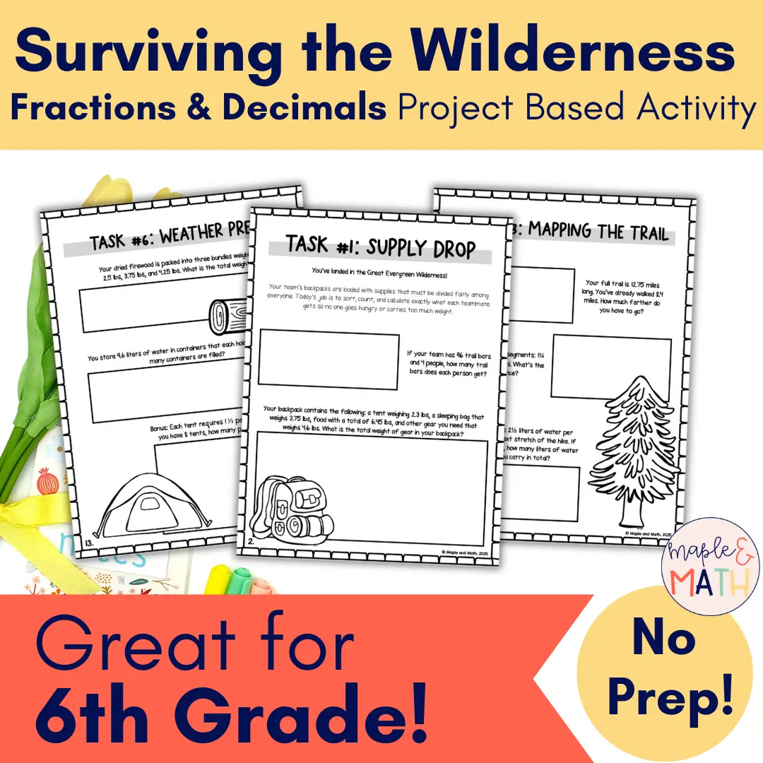 Engaging 6th Grade Fractions & Decimals Math Project | Real-World ...