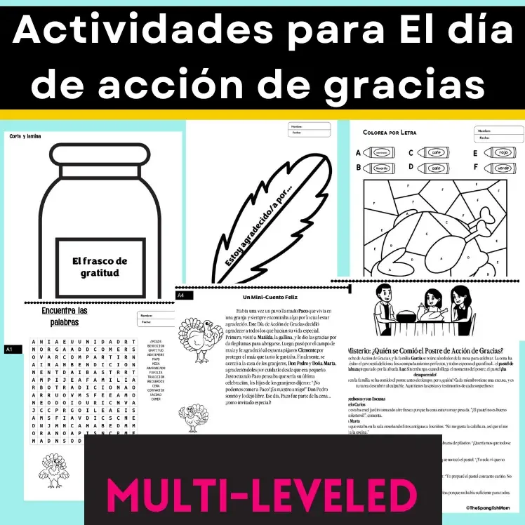 Acción de Gracias- Actividades/ activities for Thanksgiving ...