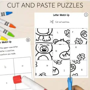 Alphabet Letter Recognition Upper and Lower Case Match Picture Puzzles ...