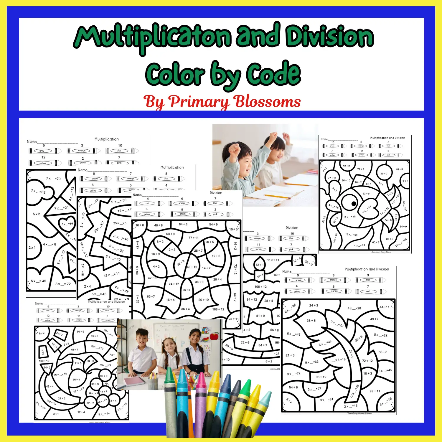 Multiplication and Division Color by Number - TeacherStore.io™