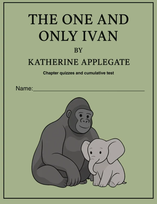 The One and Only Ivan Novel Study | Comprehension Questions ...
