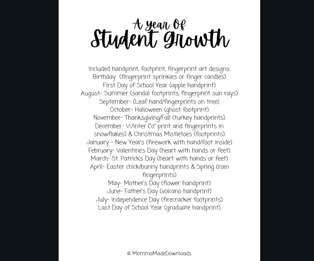 A Year of Student Growth: 17 Seasonal Holiday Handprint Footprint ...