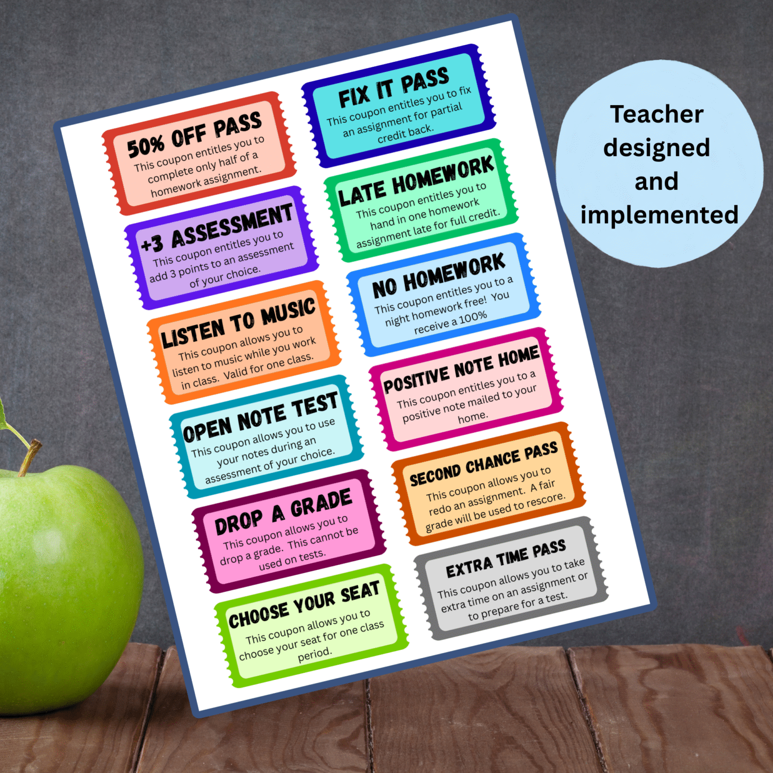 Editable Student Reward Coupons Template – Printable Classroom ...
