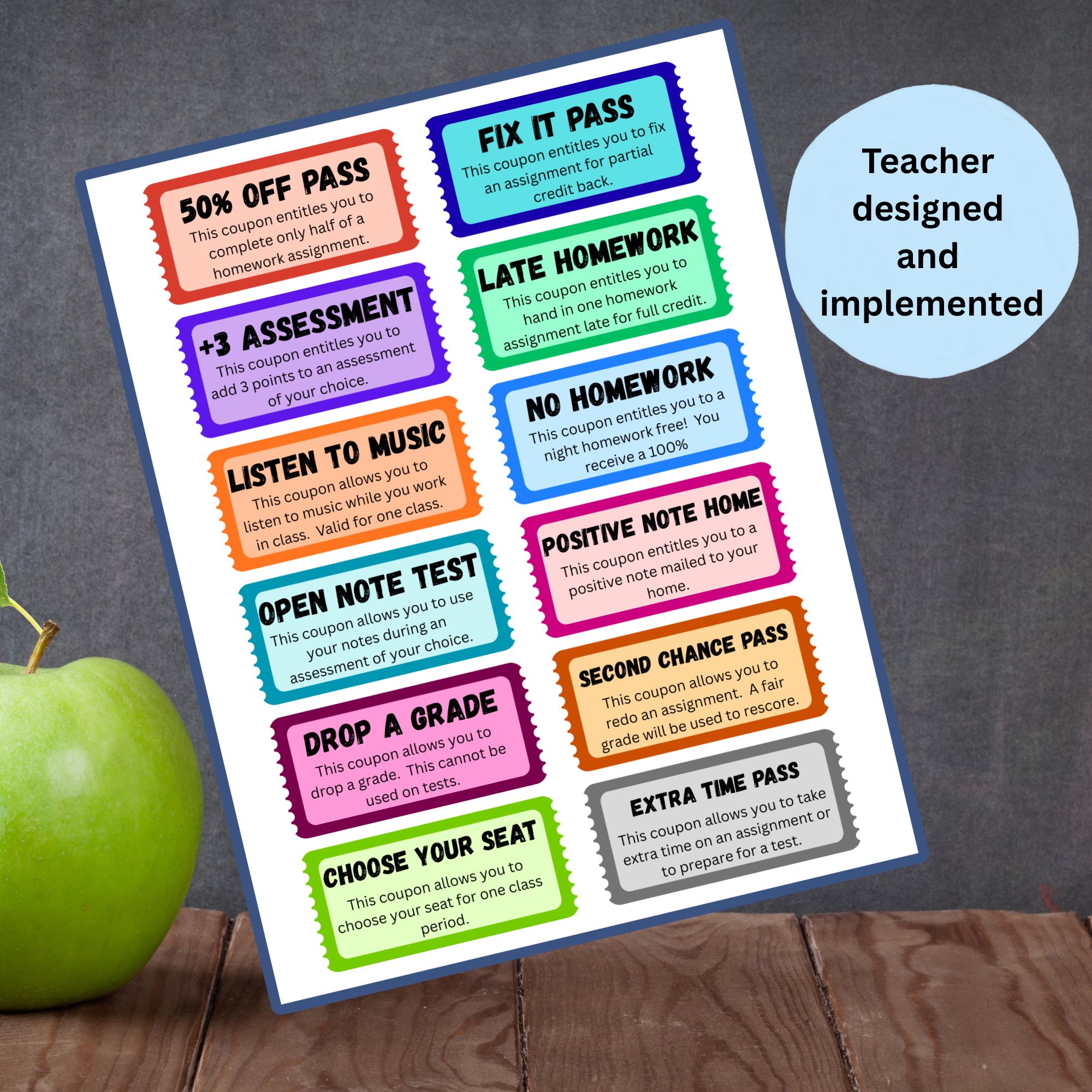 Editable Student Reward Coupons Template – Printable Classroom ...