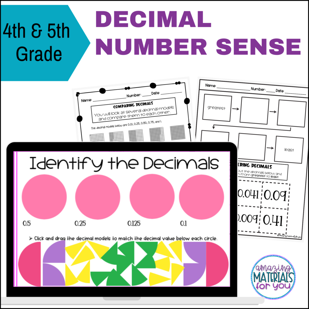 Comparing and Ordering Decimals to the 100ths Place Cards Games ...