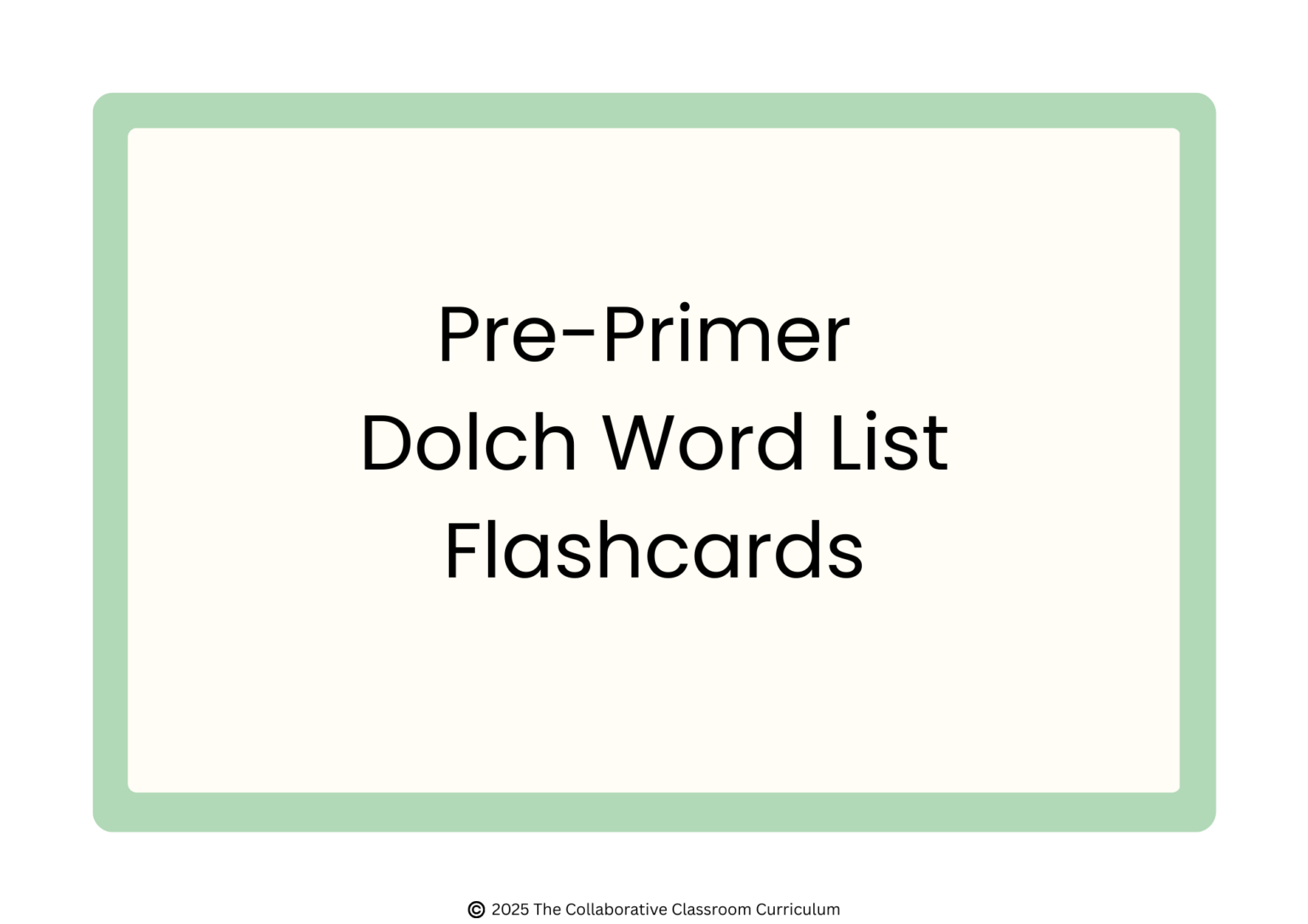FREE Pre-Primer Dolch Word List Flashcards in Blue Green and Pink ...