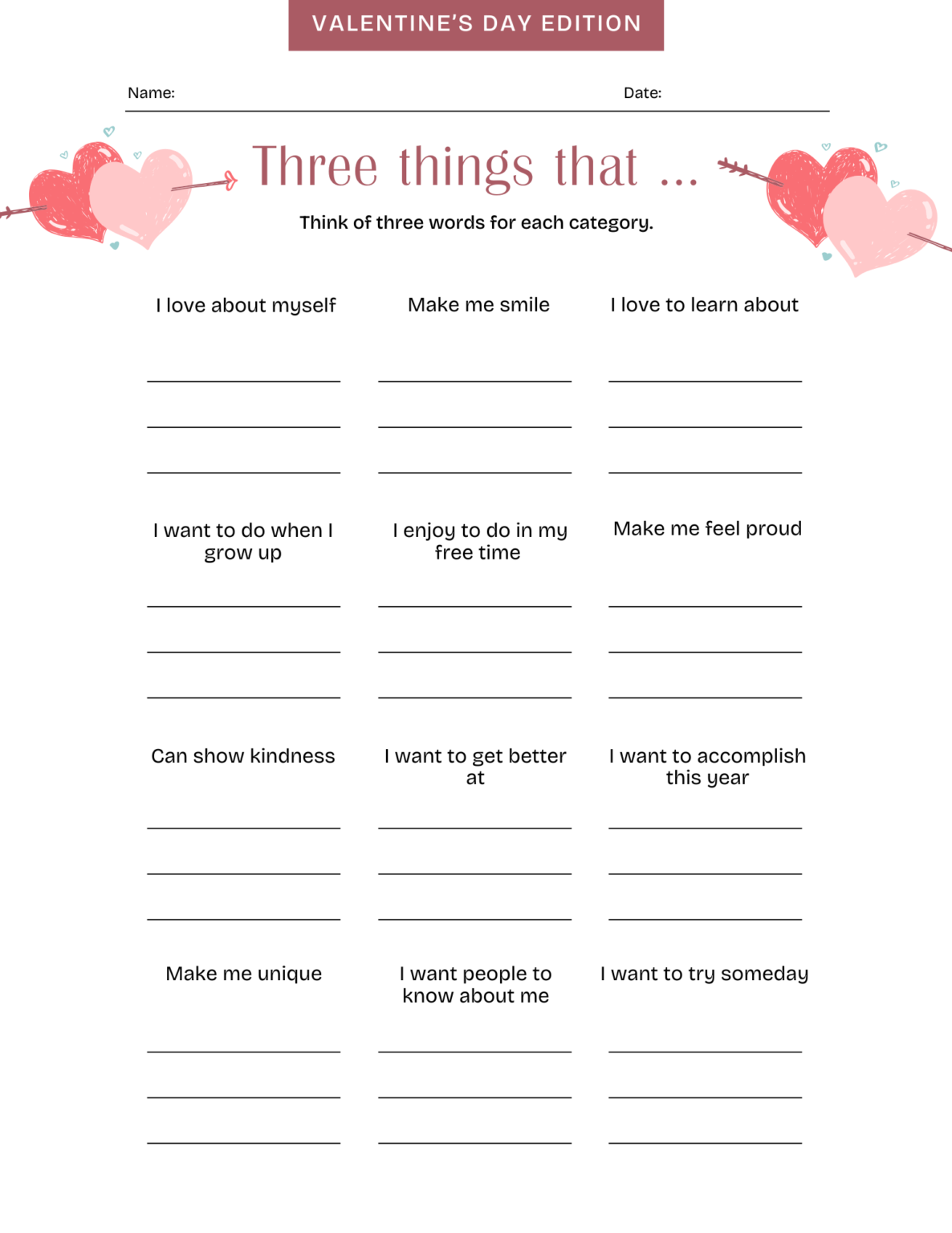 Valentine's Day SEL Worksheets - TeacherStore.io™