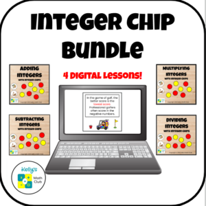 Integer Chip Bundle of 4 Lessons - All 4 Operations - Digital and ...
