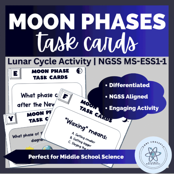 Moon Phase Lunar Cycle Task Cards - TeacherStore.io™