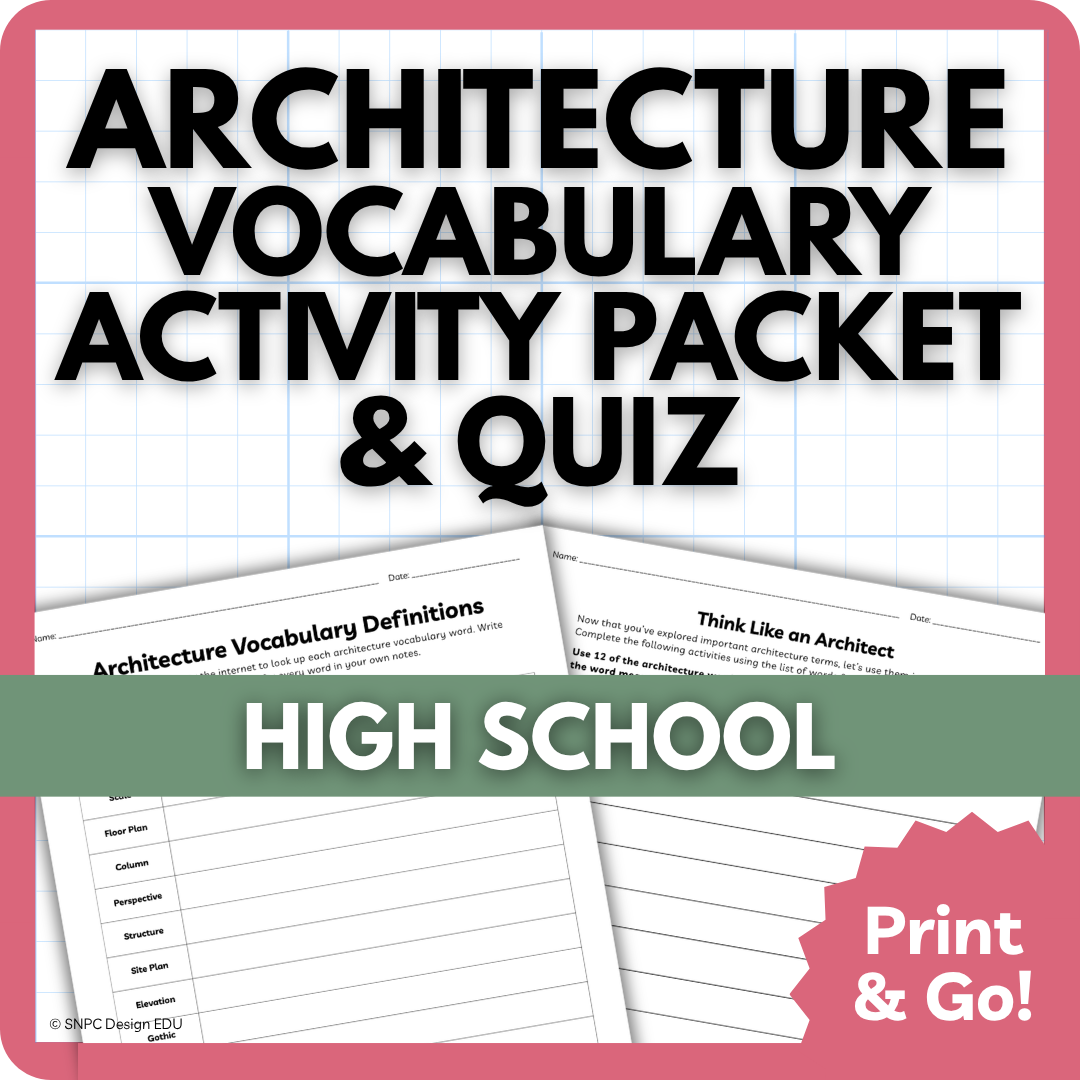 Architecture Vocabulary Activity Packet + Quiz High School | STEM FCS ...